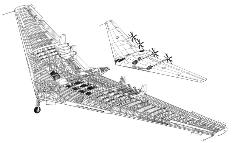 Pages of aviation history: Northrop YB-49 flying wing - AERONAUT.media